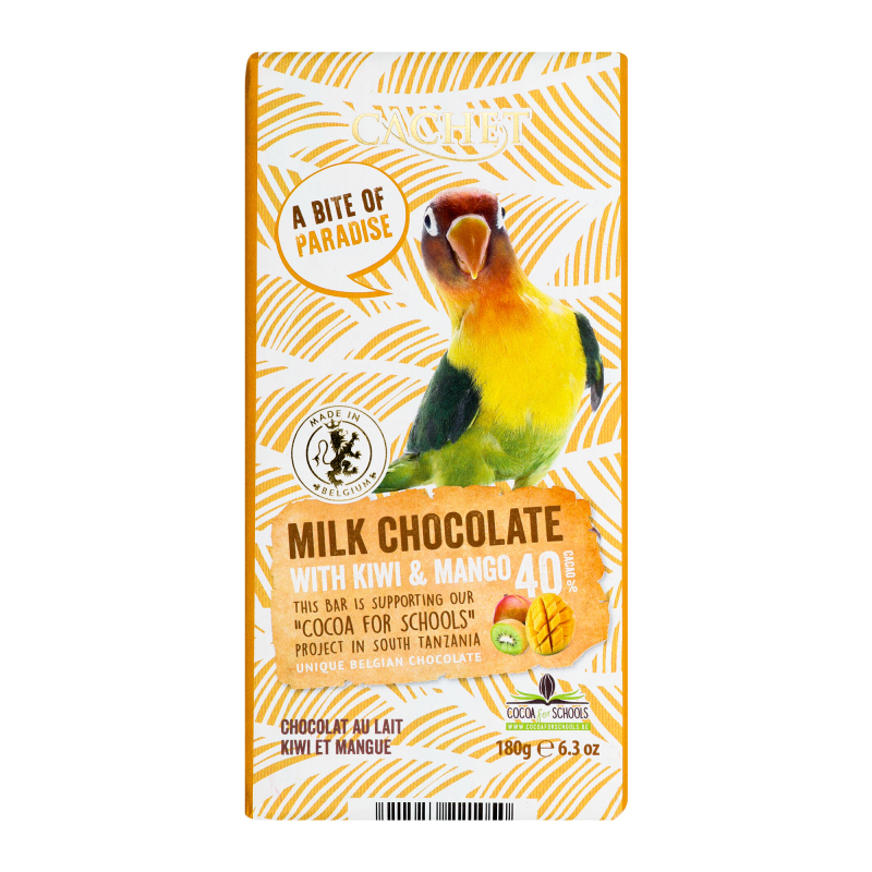 Шоколад 40% молочный Kiwi&Mango Cachet м/у 180г Cachet(5412956221050 ...