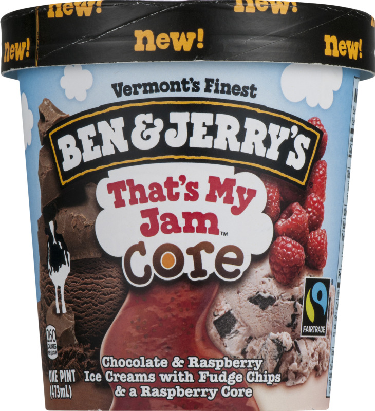 Ben & Jerry's That's My Jam Core Ice Cream Chocolate & Raspberry Ben ...