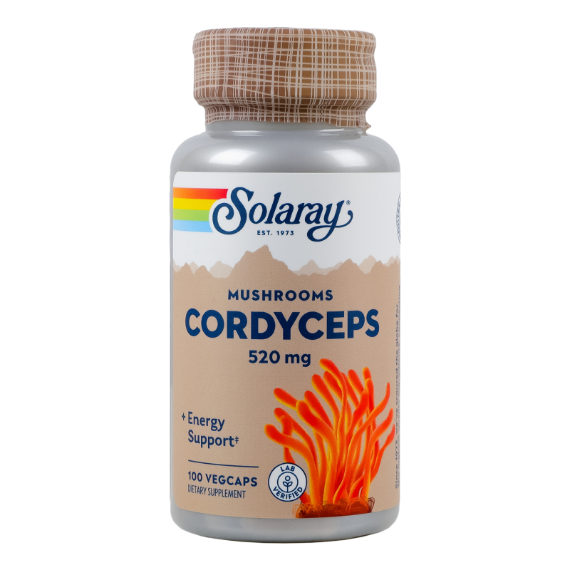 Добавка диетическая веганские капсулы 520мг Cordyceps Mushroom Solaray ...