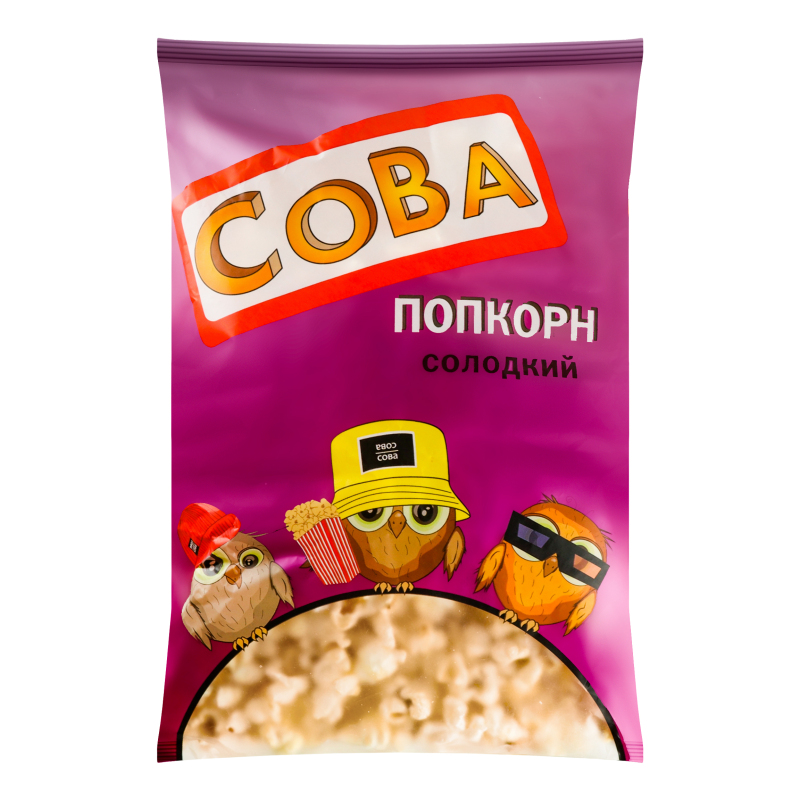 Попкорн сладкий Сова м/у 115г Сова(14820047630120): купить в интернет ...