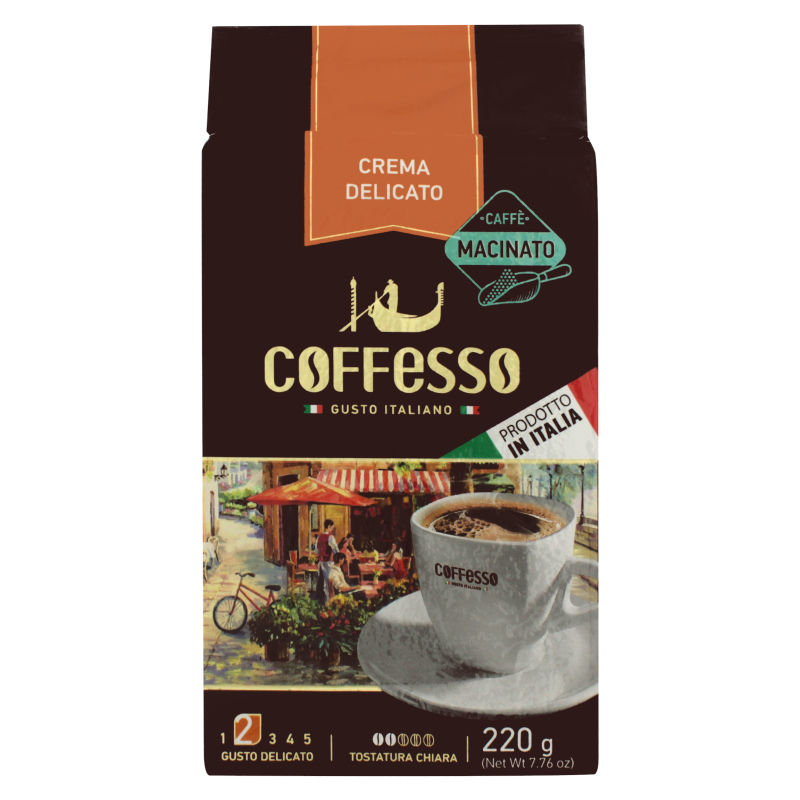 Кава Coffesso Crema Delicato Vacuum ground 220г кава натуральна мелена ...