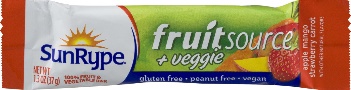 SunRype Apple Mango Strawberry Carrot Fruit Source + Veggie Bar SunRype ...