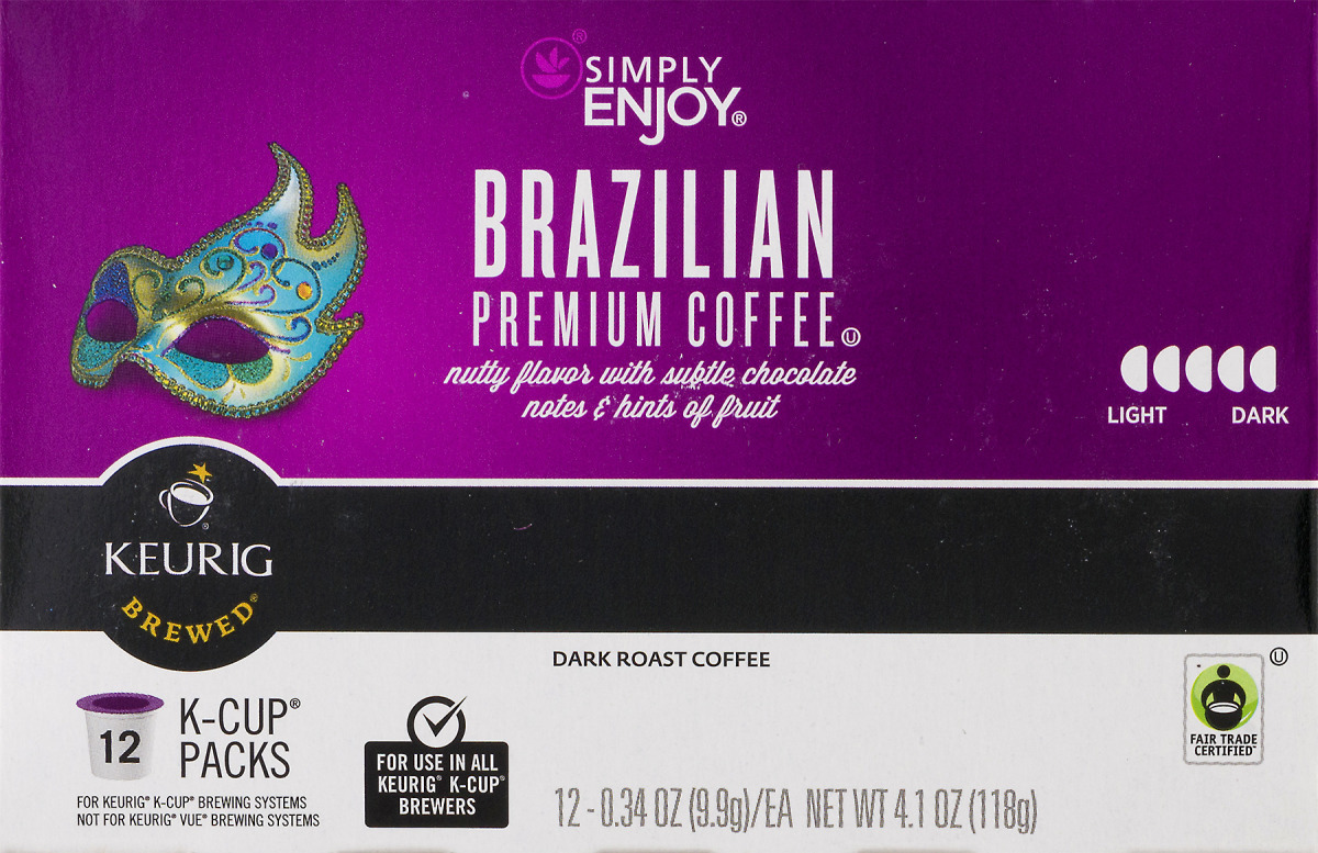 Simply Enjoy Brazilian Premium Coffee Dark Roast K-Cup Packs - 12 CT ...