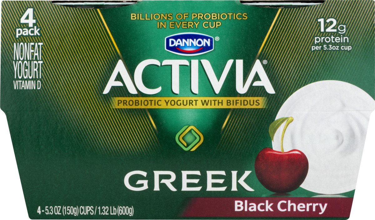 Dannon Activia Nonfat Greek Probiotic Yogurt with Bifidus Black Cherry ...