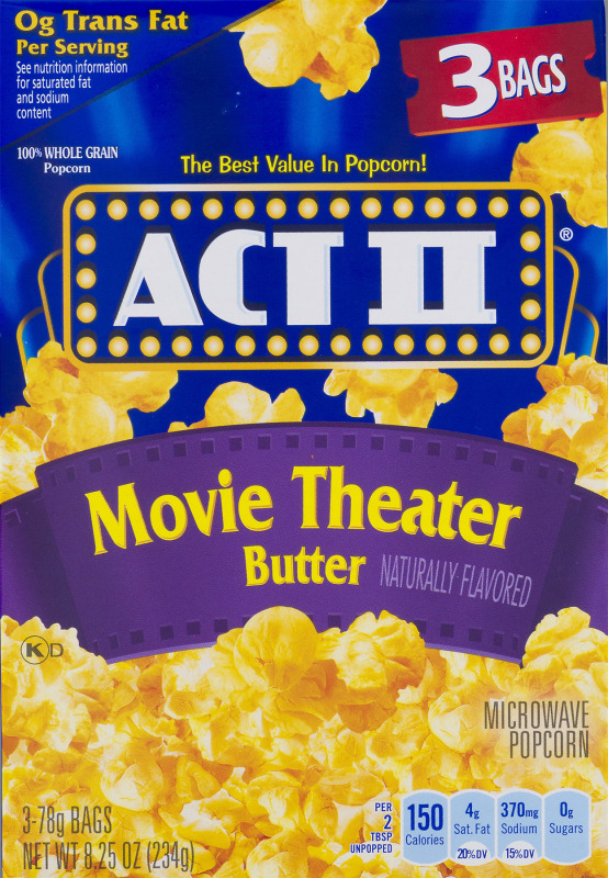 ACT II Microwave Popcorn Movie Theater Butter - 3 CT Act II(76150232165 ...