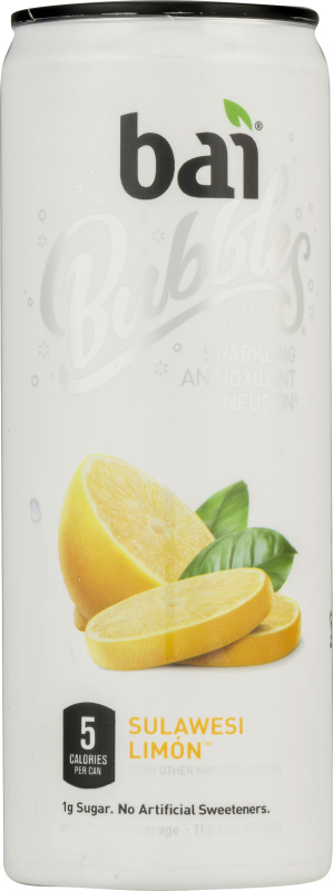 Bai Bubbles Sparkling Antioxidant Infusion Beverage Sulawesi Limon Bai ...