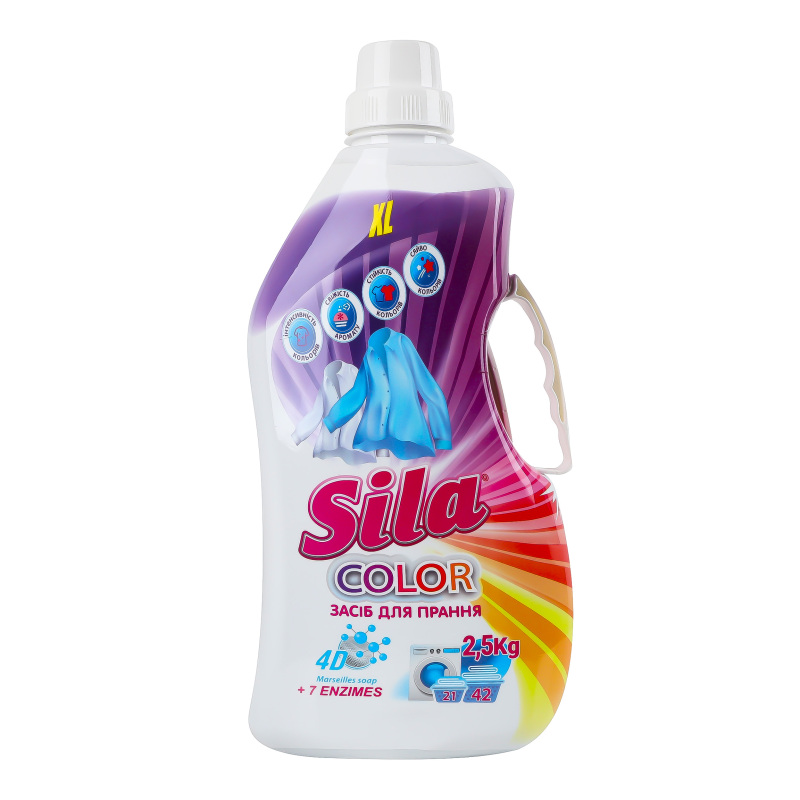 Средство для стирки жидкое Color Sila 2.5кг Sila(4823107606427): купить ...