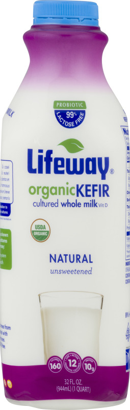Lifeway Organic Kefir Cultured Whole Milk Natural Unsweetened Lifeway ...