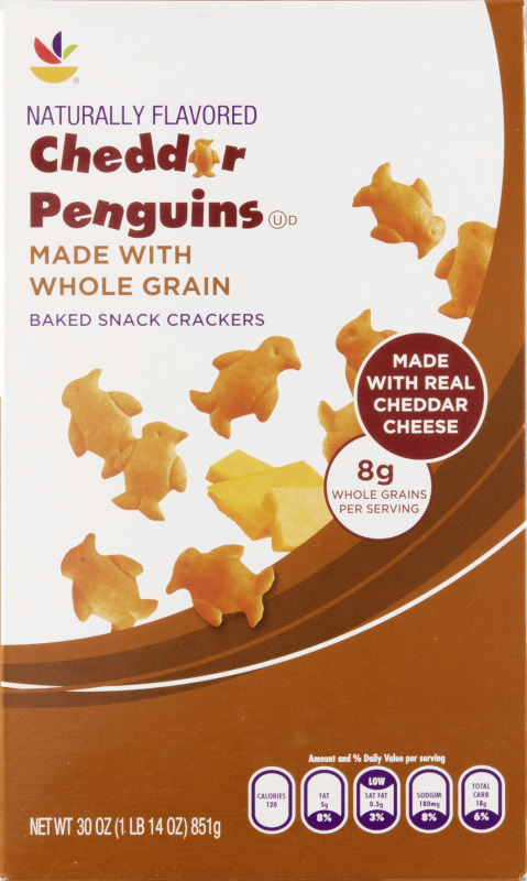 Ahold Cheddar Penguins Whole Grain Baked Snack Crackers Ahold ...