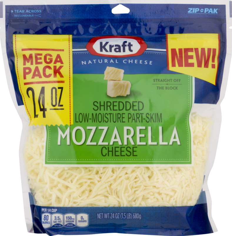 Kraft Shredded Low-Moisture Part-Skim Cheese Mozzarella Kraft ...