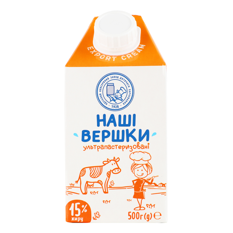 Сливки 15% ультрапастеризованные Одеський консервний завод дитячого ...