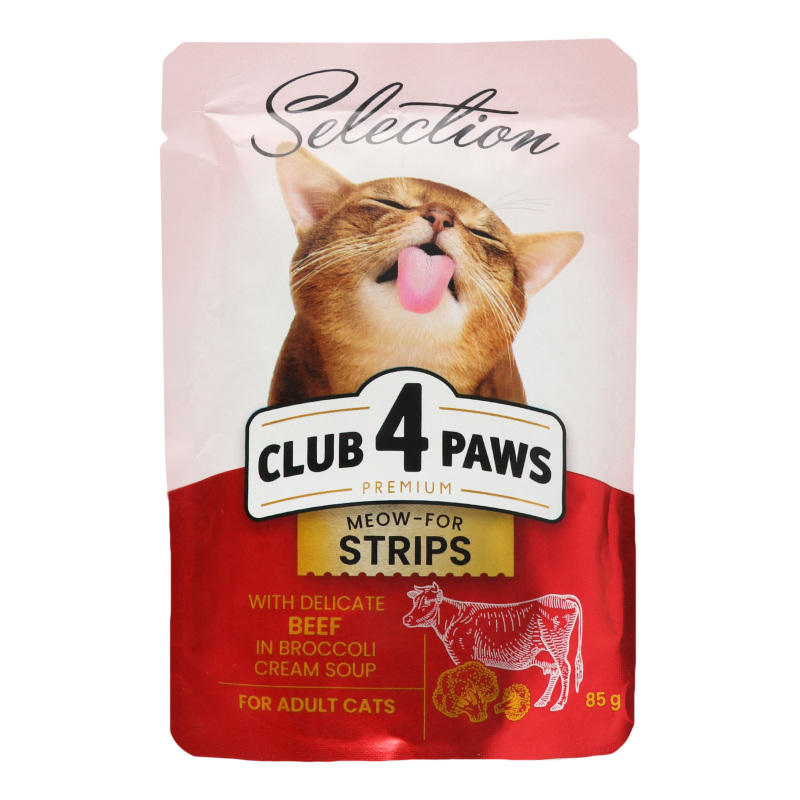 Корм влажный для взрослых котов Beef Selection Premium Club 4 Paws д/п ...