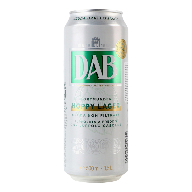 Пиво 0.5л 5% светлое нефильтрованное пастеризованное Hoppy Lager DAB ж/б DAB(4053400109695 ...