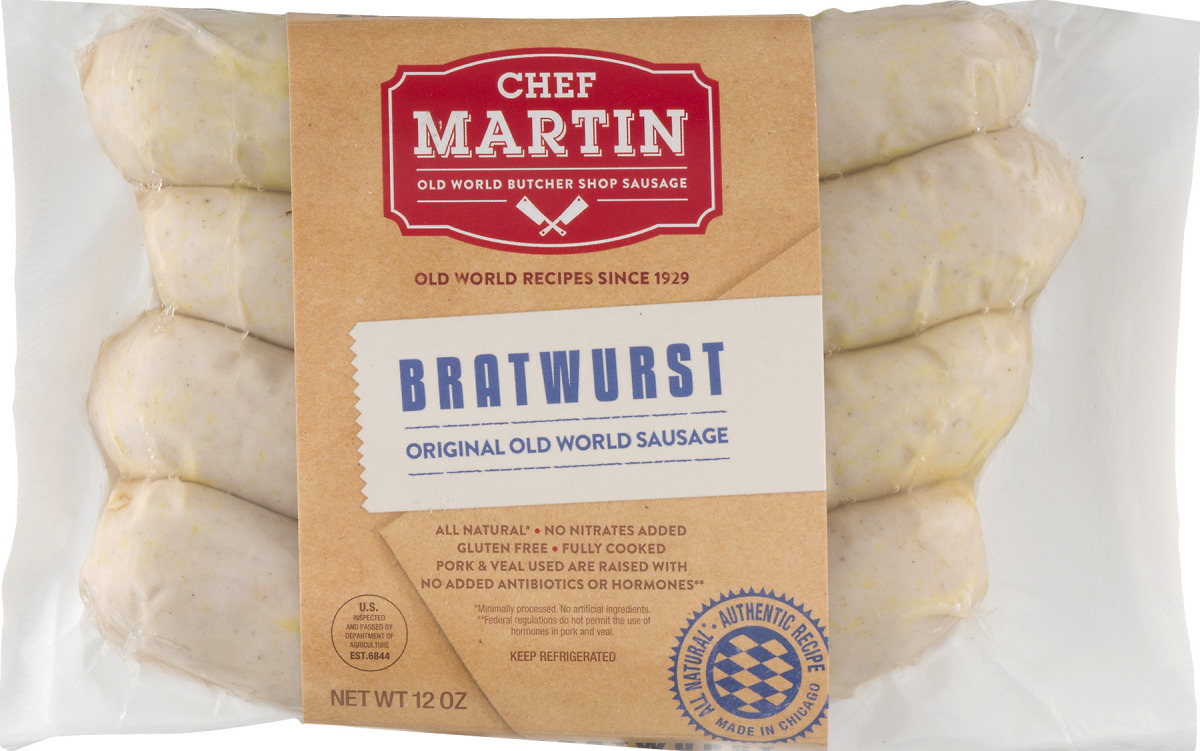Chef Martin Old World Butcher Shop Sausage Bratwurst - 4 CT Chef Martin ...