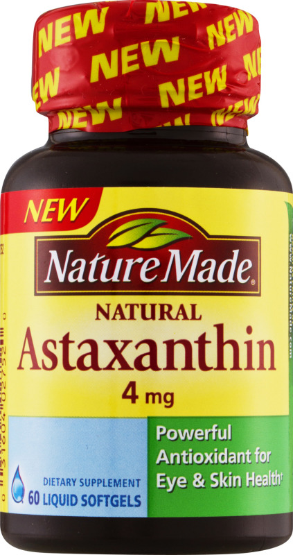 Nature Made Astaxanthin Natural 4mg Dietary Supplement Liquid Softgels ...