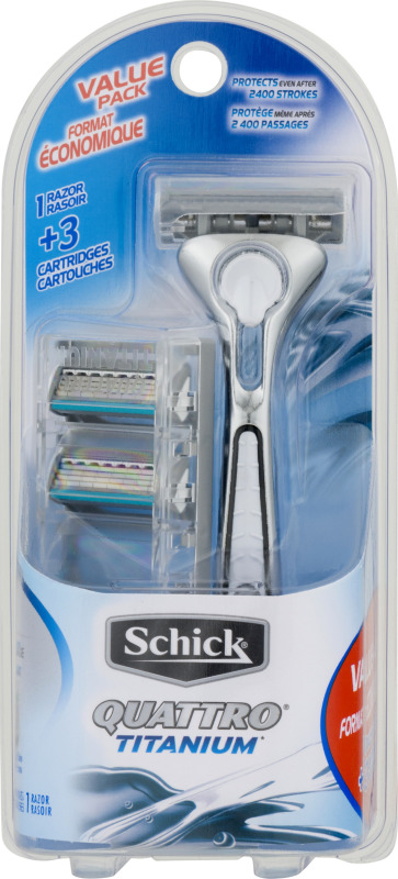 Schick Quattro Titanium Value Pack Schick(841058082477): customers ...