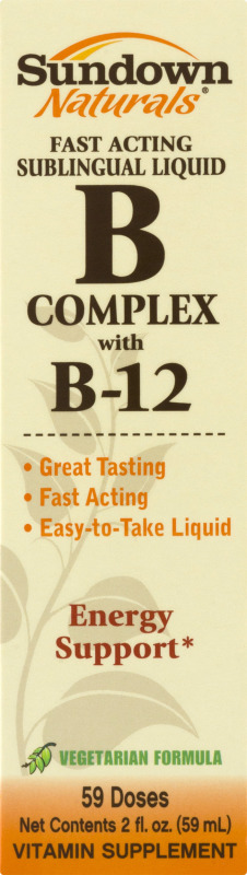 Sundown Naturals Fast Acting Sublingual Liquid B Complex With B-12 ...