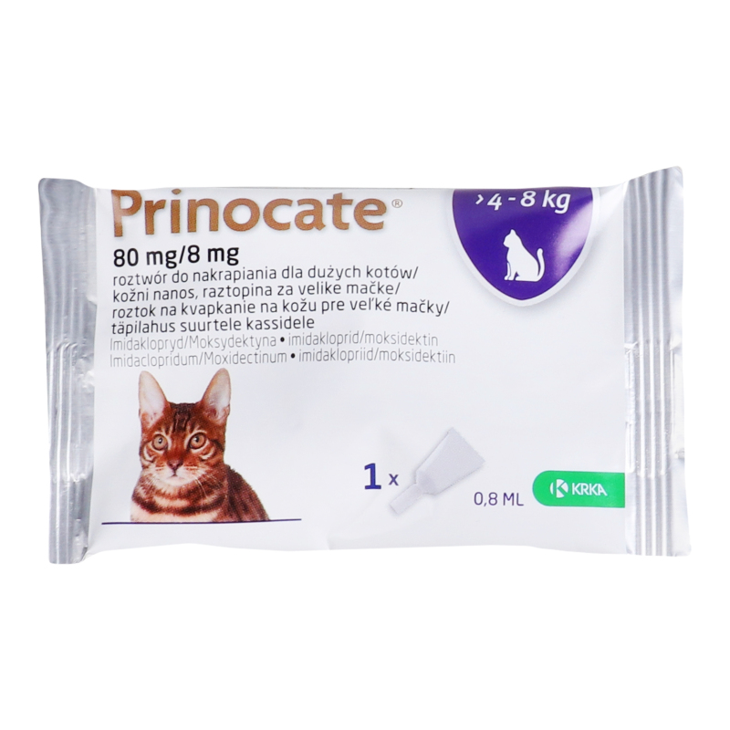 Краплі протипаразитарні для котів >4-8кг Prinocate Krka 0.8мл Krka ...
