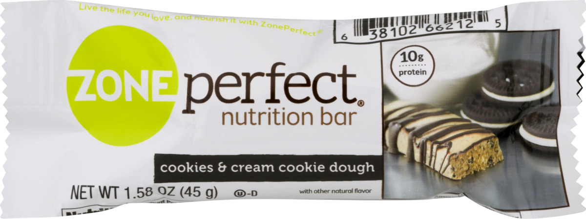 Zone Perfect Nutrition Bar Cookies & Cream Cookie Dough Zone Perfect ...