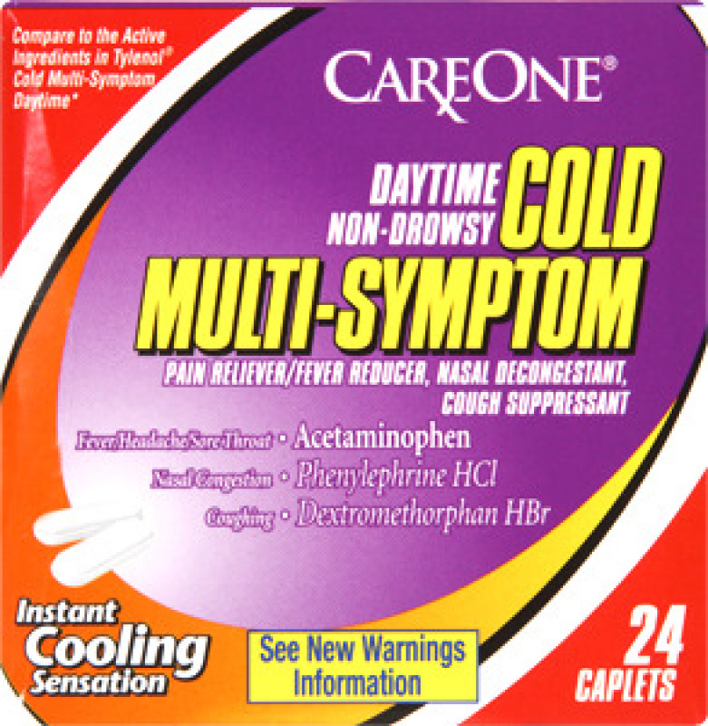 CareOne Cold Multi-Symptom Daytime Non-Drowsy Caplets - 24 CT CareOne ...