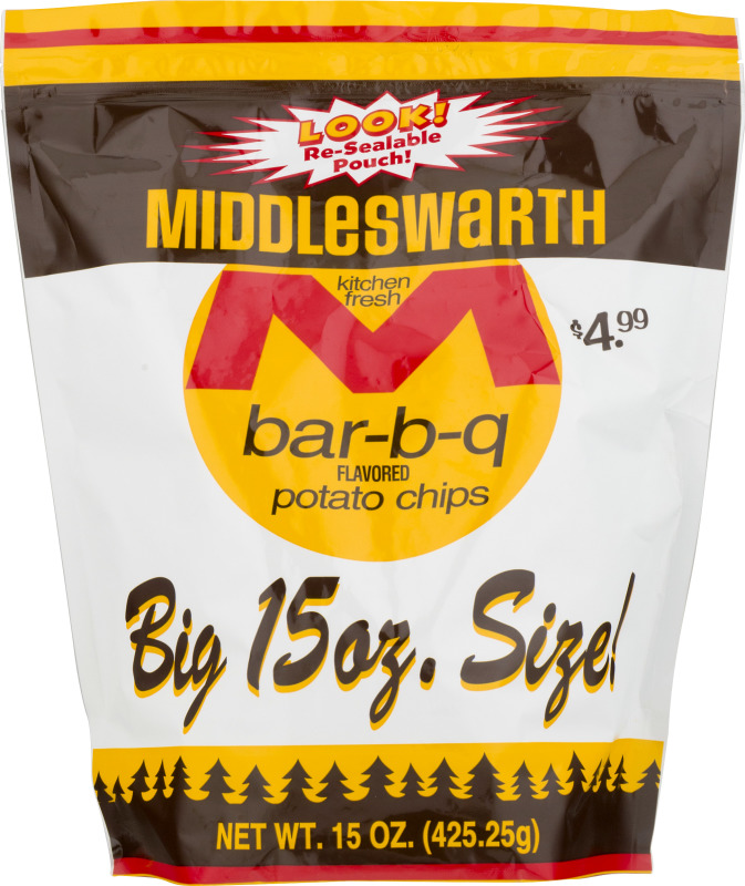Middleswarth Kitchen Fresh Potato Chips Bar-B-Q Flavored Big 15 oz ...
