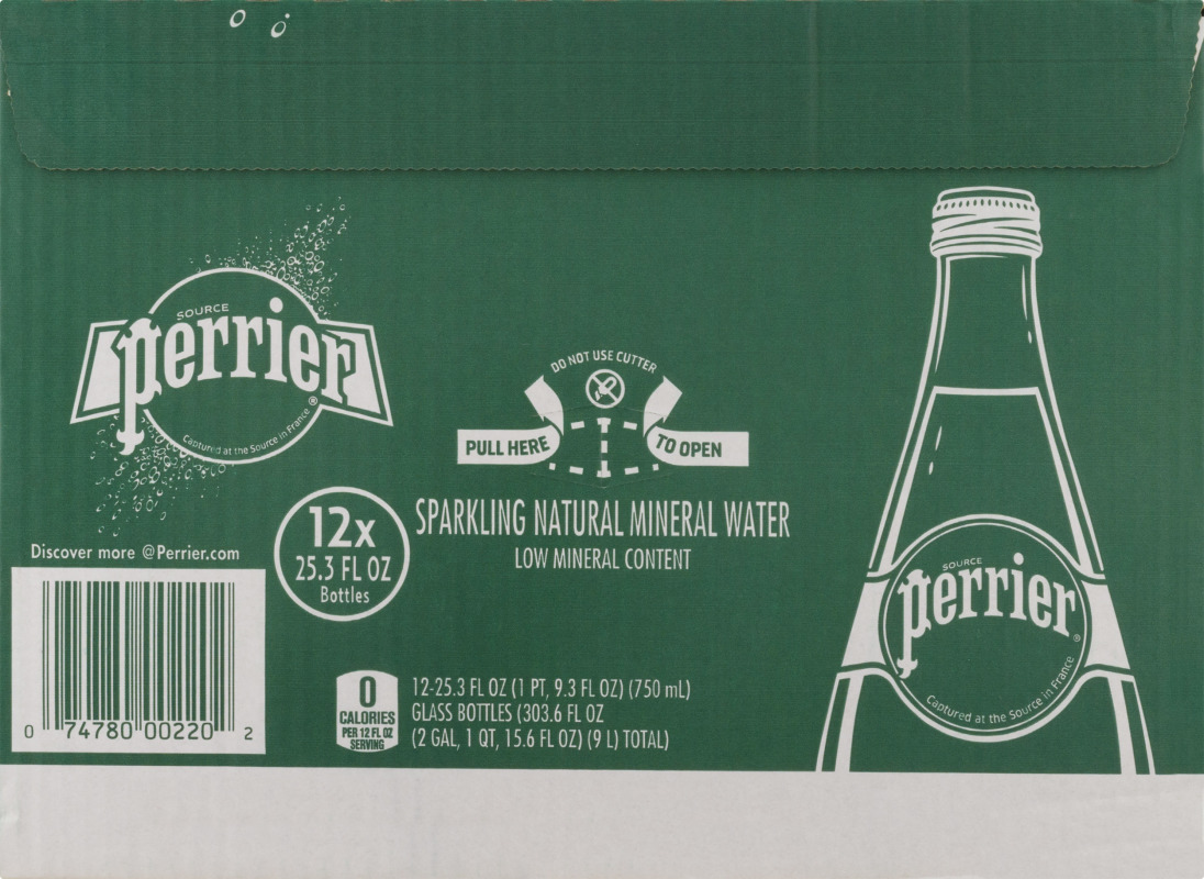 Perrier Sparkling Natural Mineral Water Bottles - 12 CT Perrier ...