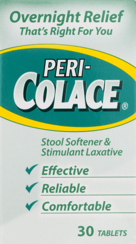 Peri-Colace Stool Softener & Stimulant Laxative - 30 CT Peri-Colace ...
