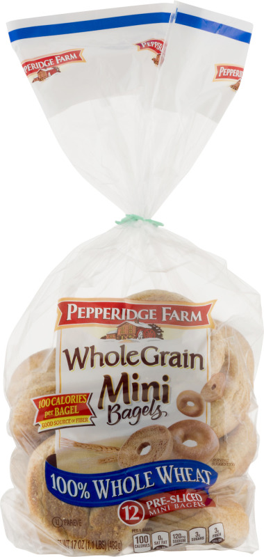 Pepperidge Farm Whole Grain Mini Bagels - 12 CT Pepperidge Farm ...