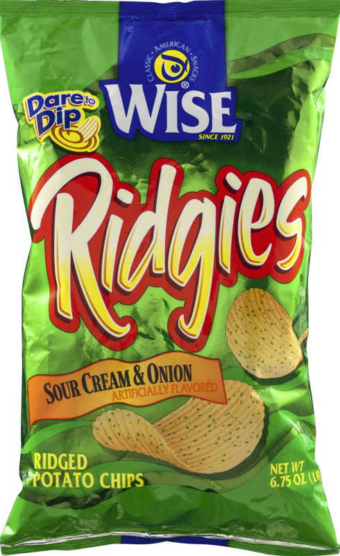 Wise Ridgies Sour Cream & Onion Ridged Potato Chips Wise(41262284333 ...