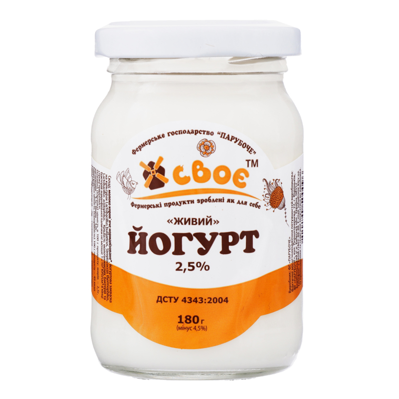 Йогурт 2.5% Живой Своє с/б 180г Своє(14820194500093): купить в интернет ...