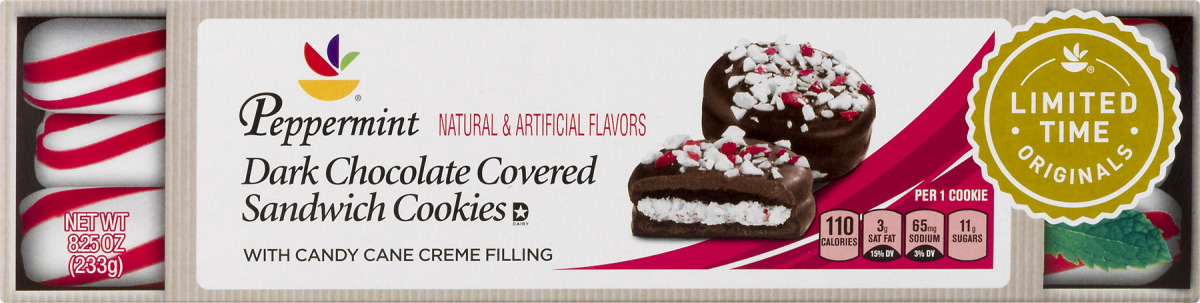 Ahold Sandwich Cookies Peppermint Dark Chocolate Covered Ahold ...