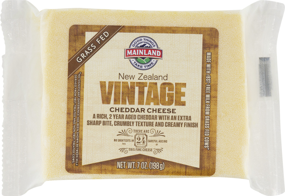 Mainland New Zealand Vintage Cheddar Cheese Mainland(852358001808 ...