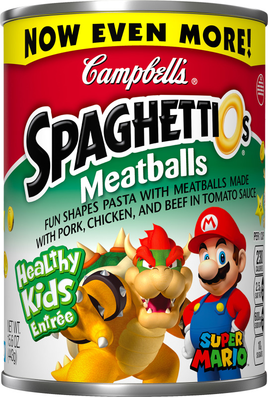 Campbell's® SpaghettiOs® Super Mario Bros.® Shaped Pasta with Meatballs ...