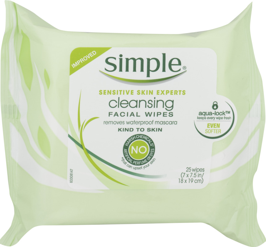 Simple Cleansing Facial Wipes - 25 CT Simple(87300700052): customers ...