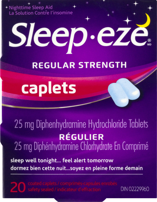 (CN) Sleep-eze Regular Strength Caplets Nighttime Sleep Aid - 20 CT ...