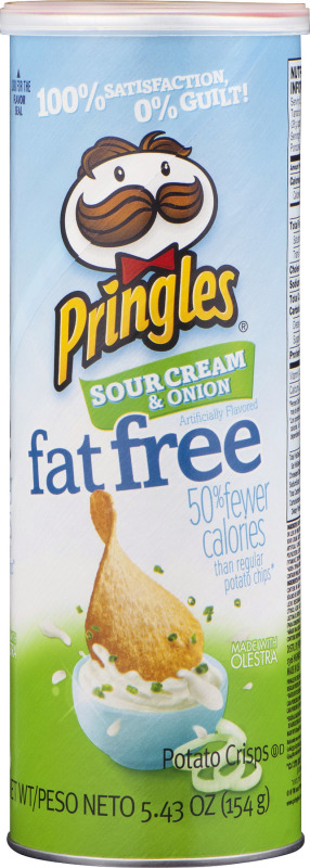 Pringles Sour Cream & Onion Fat Free Potato Crisps Pringles(38000845215 ...