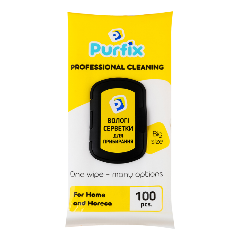 Серветки вологі господарські універсальні для прибирання Purfix 100шт ...