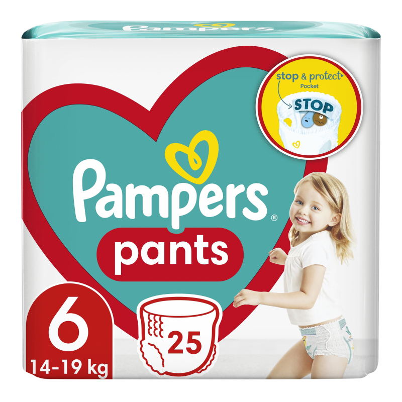 Pampers Pants Трусики Размер 6, 25 Подгузников, 15кг+ Pampers ...