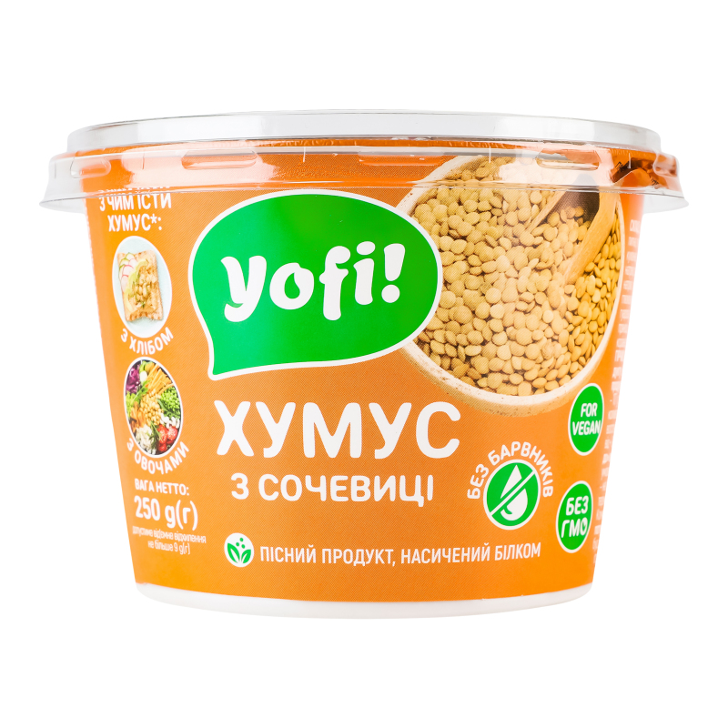 Хумус с чечевицы Yofi! ст 250г Yofi!(14820146820569): купить в интернет ...