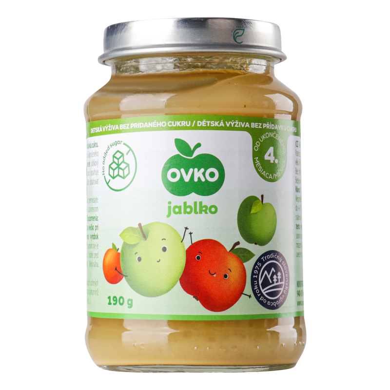 Пюре для детей от 4мес фруктовое из яблок без сахара Ovko с/б 190г Ovko ...