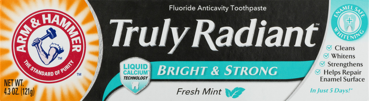 Arm & Hammer Truly Radiant Fluoride Anticavity Toothpaste Fresh Mint ...