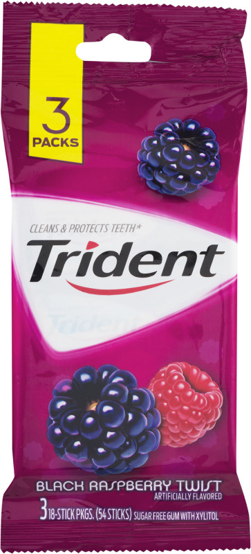 Trident Sugar Free Gum Black Raspberry Twist - 3 PK Trident(12546006354 ...