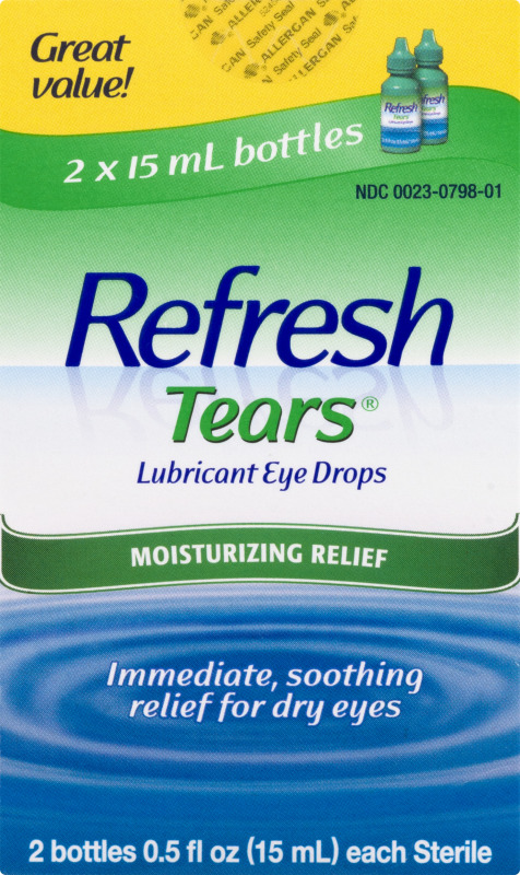 Refresh Tears Lubricant Eye Drops Moisturizing Relief Bottles - 2 CT ...