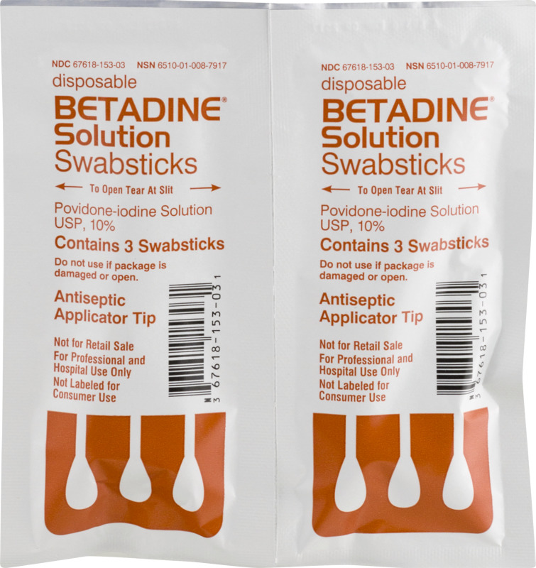 Betadine Solution Swabsticks Disposable 2 Pack - 3 CT Betadine ...