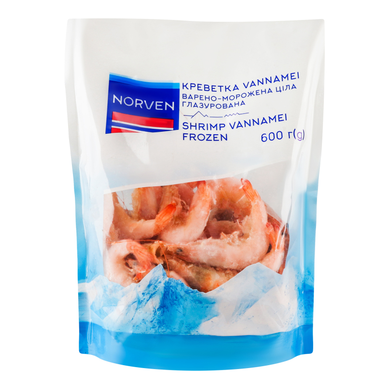 Креветка целая глазурованная Vannamei Norven в/м д/п 600г Norven(4820224234762): купить в ...