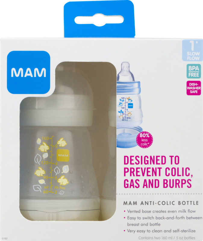 MAM Anti-Colic Bottle 1+ Slow Flow - 2 CT MAM(845296051929): customers ...