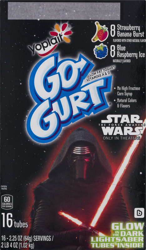 Yoplait Go-Gurt Star Wars Yogurt Tubes Strawberry Banana Burst / Blue ...