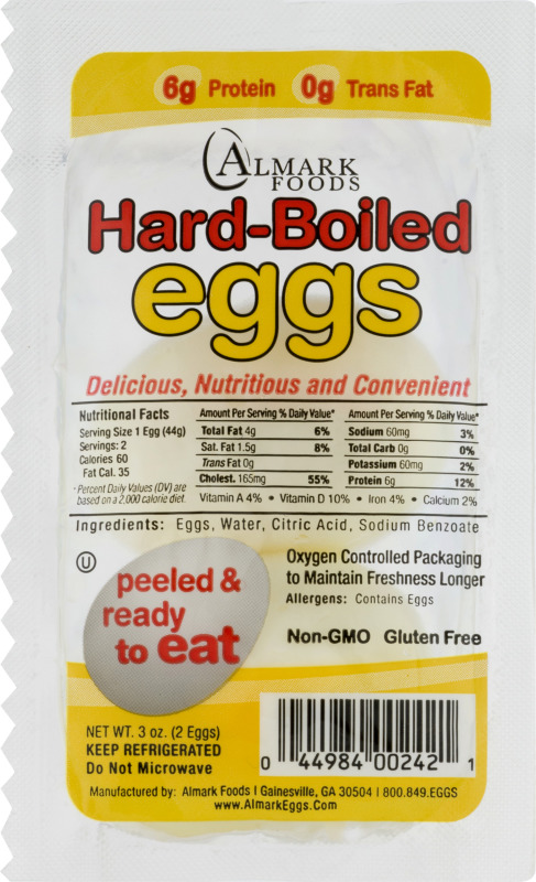 Almark Foods Hard-Boiled Eggs Ready To Eat - 2 CT Almark(44984002421 ...