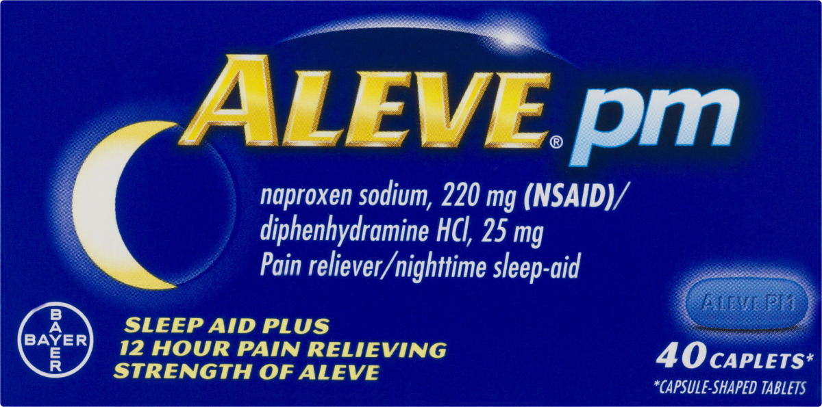 Aleve pm Pain Reliever Nighttime Sleep-Aid Caplets - 40 CT Aleve ...