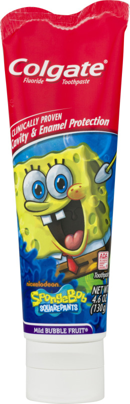 Colgate Spongebob Squarepants Fluoride Toothpaste Mild Bubble Fruit ...